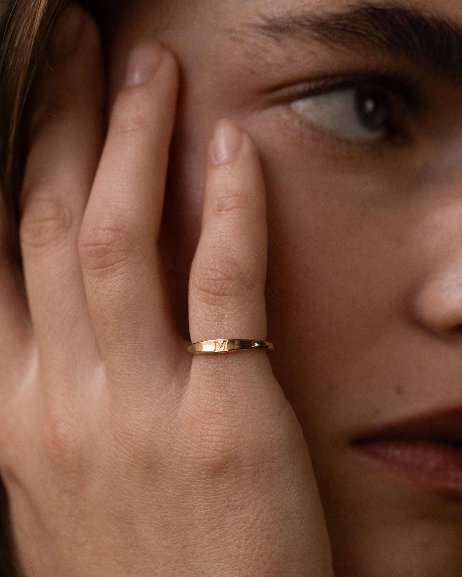Personalized Slim Signet Pinky Ring — GLDN